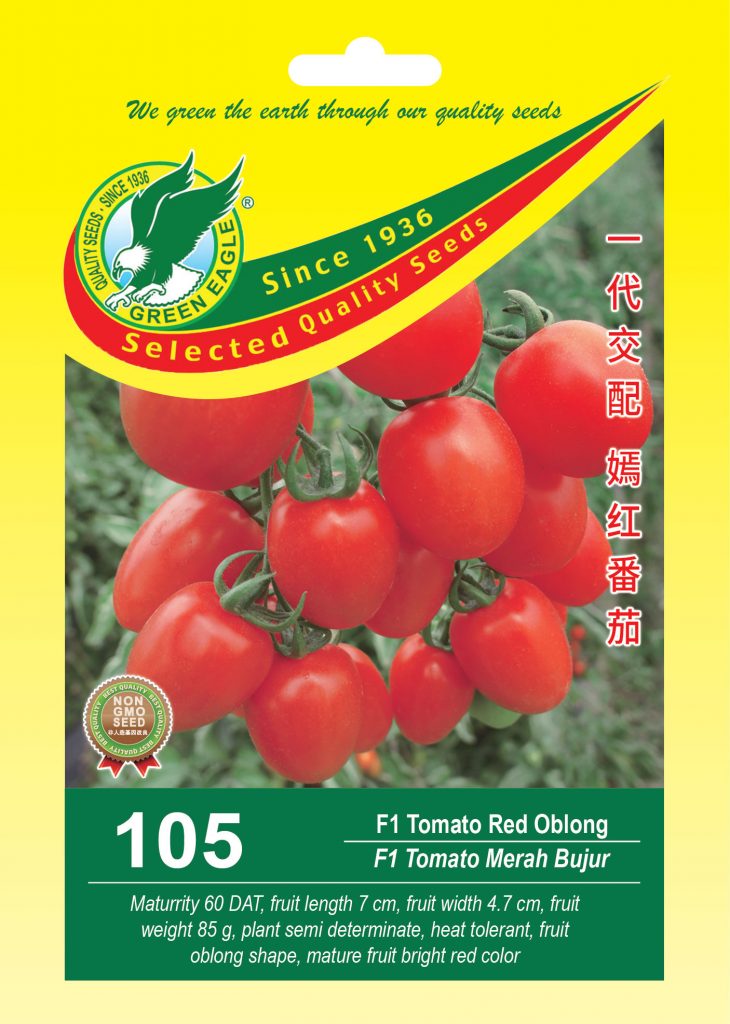 105 F1 Hybrid Tomato Red Oblong - Green Eagle Seeds