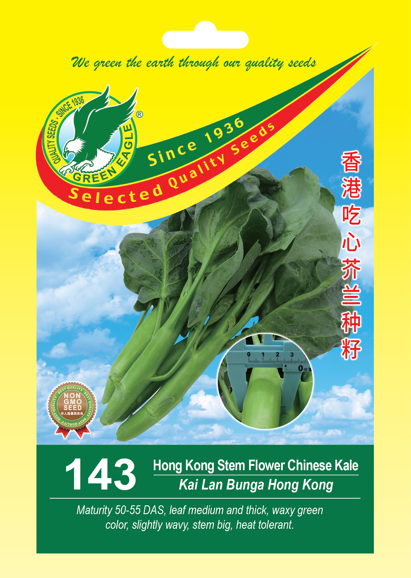143 Hong Kong Stem Flower Chinese Kale - Green Eagle Seeds