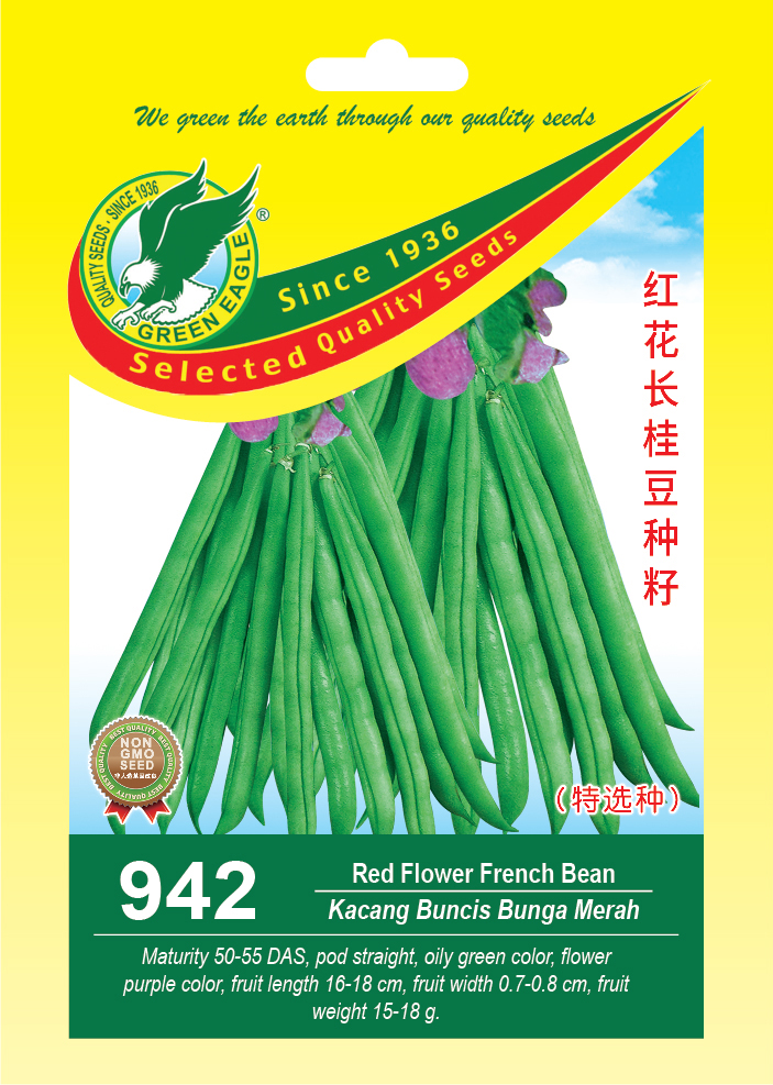 942 Red Flower French Bean - Green Eagle Seeds