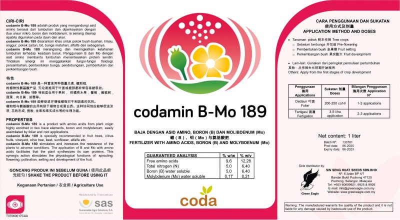 codamin B-Mo 189 - Green Eagle Seeds