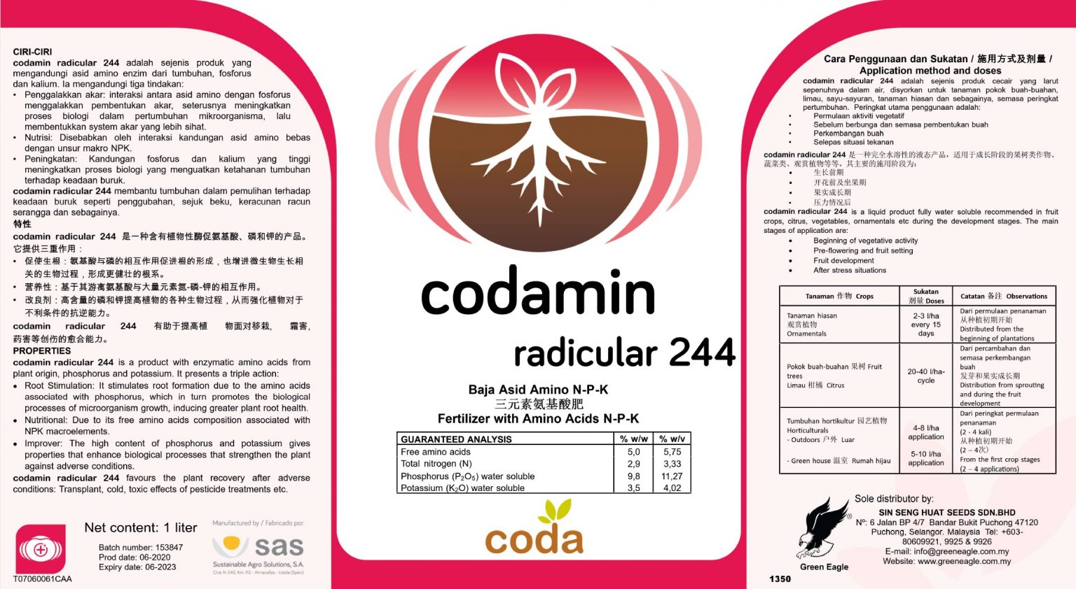 codamin radicular 244 - Green Eagle Seeds